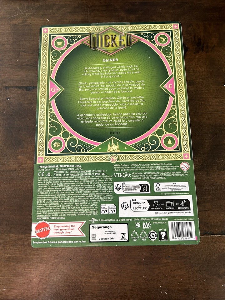 Mattel Wicked Movie Glinda Fashion Doll + Parts - URL MISPRINT Wicked ...