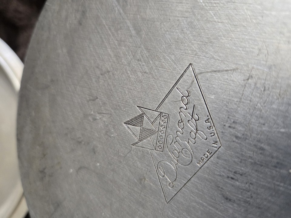 Vintage Diamond Craft Aluminum Cookware Skillet Casserole Pot Pan Art ...