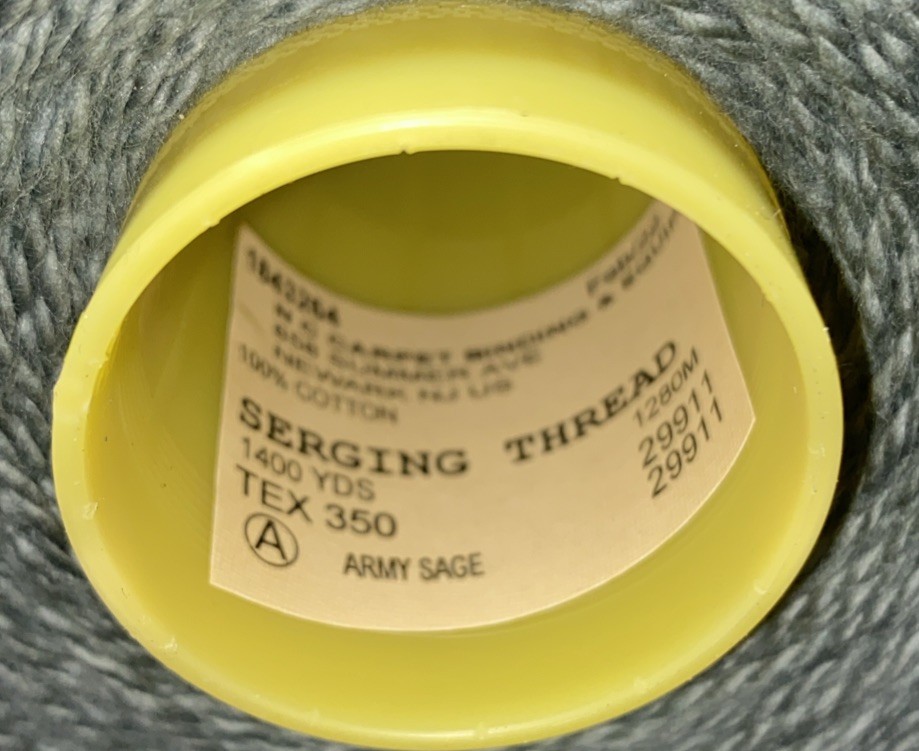 NC Carpet 100% Cotton Serging Thread TEX350, 1400yds 1280m Army Sage ...