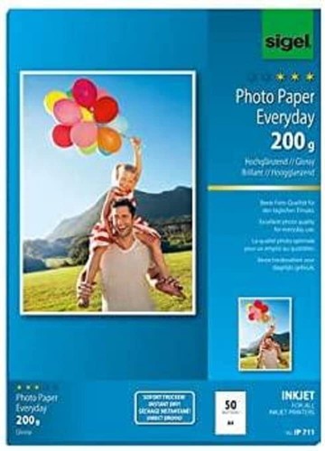 SIGEL IP711 Everday Photo Paper, InkJet, glossy, 200 gsm, A4, 50 sheets ...