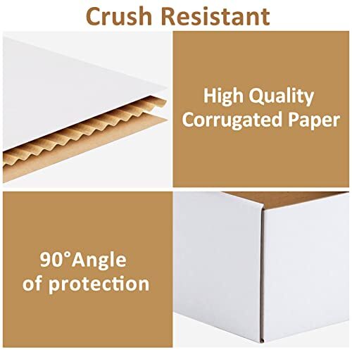 9x6x3 Shipping Boxes Set of 25 White Corrugated Cardboard Box for ...