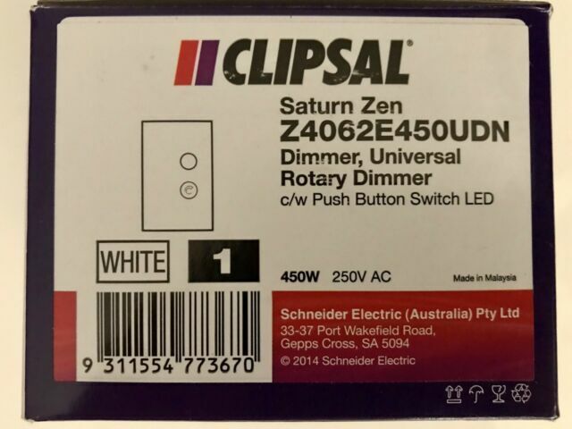 Clipsal Saturn Zen Switch/dimmer Universal 450w White | Z4062e450udn-zw ...