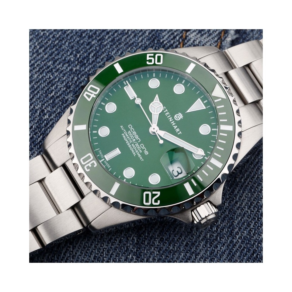 Steinhart Ocean 39 DOUBLE-GREEN Automatic Mens Swiss Diver Watch 103 ...