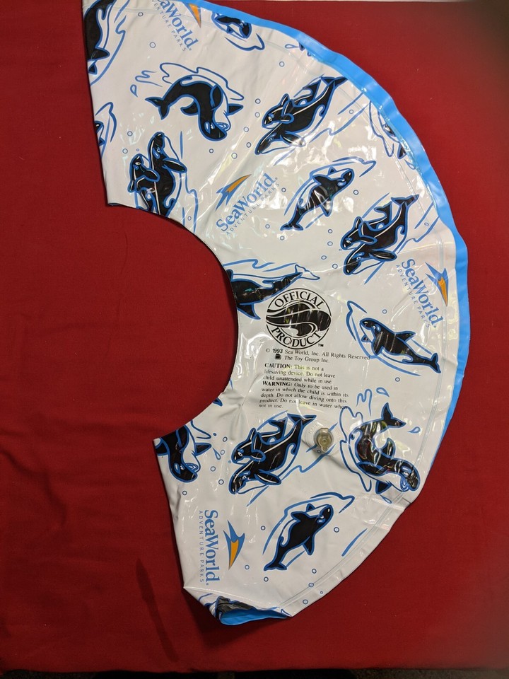Vintage Original Sea World Shamu Killer Whale water Inflatable ring ...