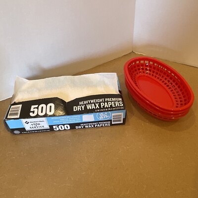 Paper Plate Substitute 500 Heavyweight Wax Papers 12" X 10.75" & 6 Food ...