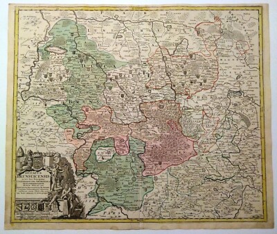 Carta geografica antica BASSA SASSONIA Hannover Homann 1710 Old Antique ...