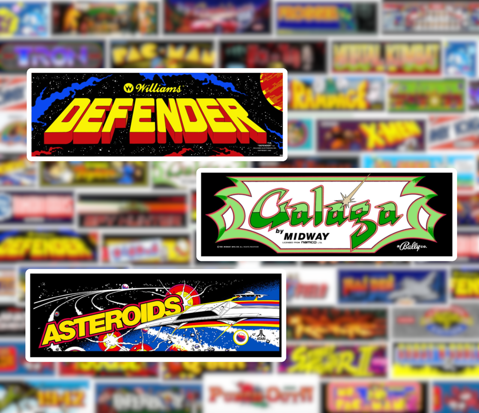 25/50 Arcade Game Art Sticker Pack - Waterproof Vinyl - Pac-Man Galaga ...