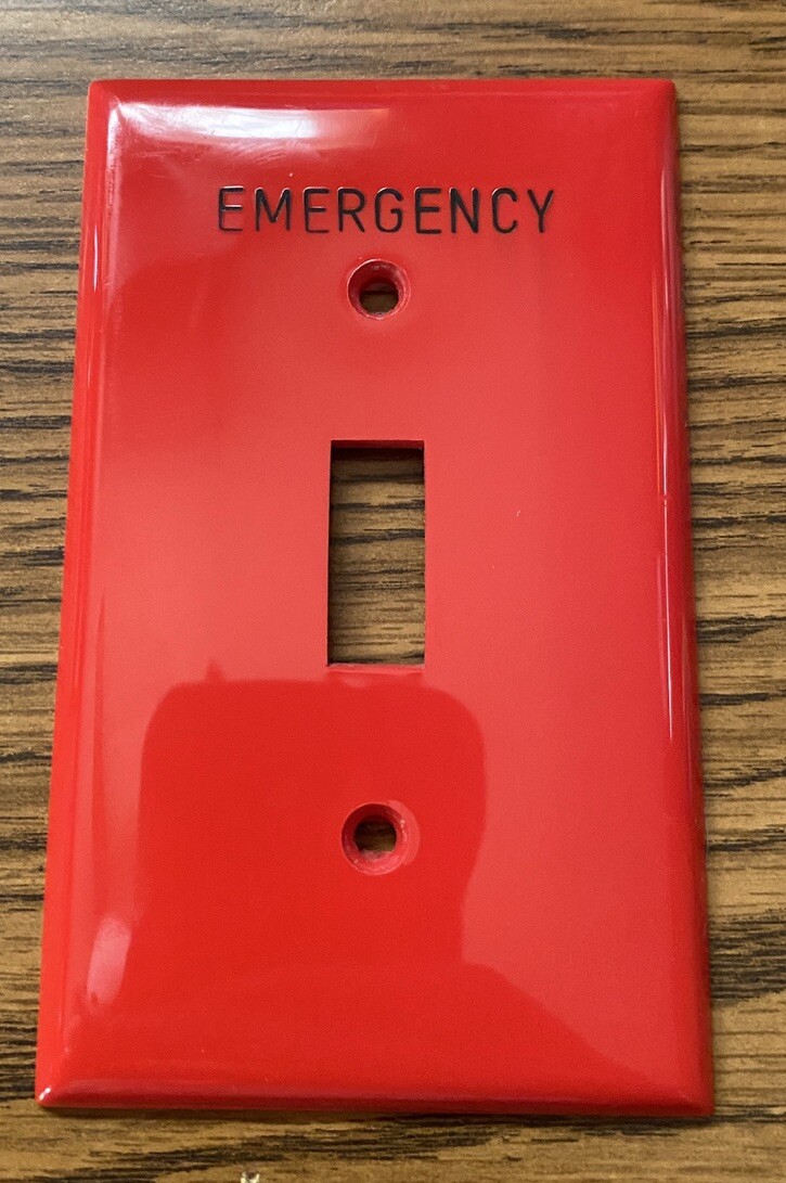 Leviton 80701-RE 1, Red Emergency Switch Wallplate (Switch Cover ...