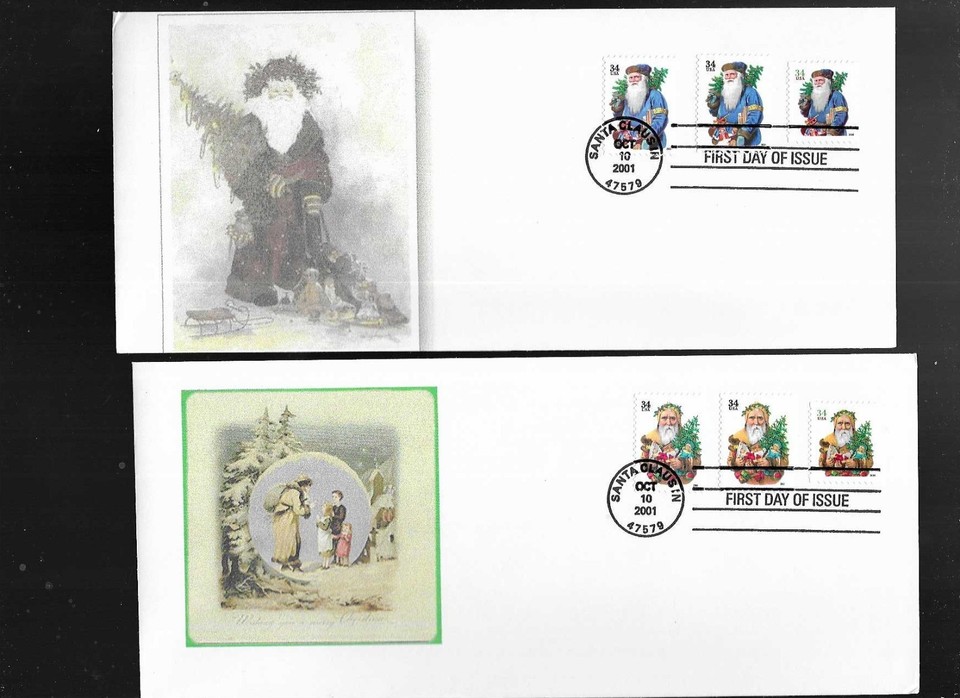 US FDC FIRST DAY COVERS CHRISTMAS 2001 COLLECTION LOT OF 14 OVERSIZED ...