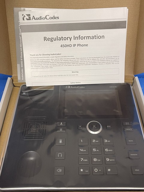 AudioCodes 450HD SIP IP Phone VoIP 8-line Desktop Telephone Uc450hdeg ...