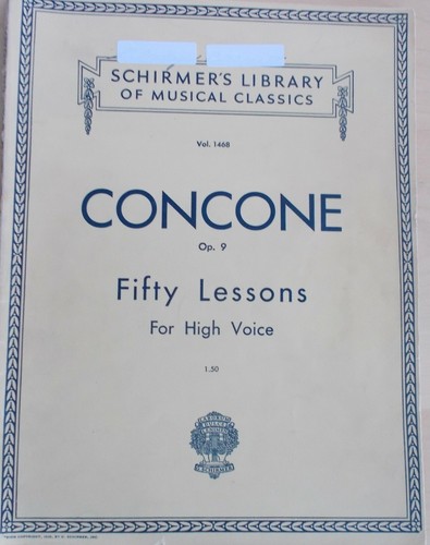 Concone 50 Lessons Opus 9 High Voice Piano Unmarked | eBay