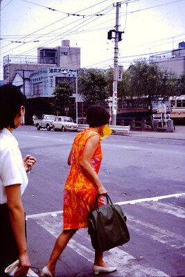 AUG 1966 Street Scene Crosswalk Tokyo ? Japan Kodachrome Slide BH-A | eBay