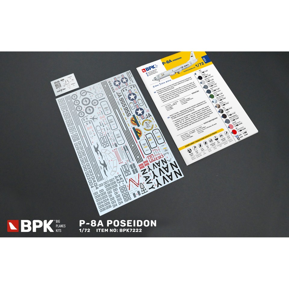 BPK 7222 - 1/72 Poseidon P-8A US reconnaissance patrol aircraft scale ...