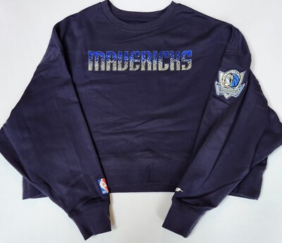 Pro Standard Dallas Mavericks Blue Cropped Sweatshirt Women's Medium | eBay