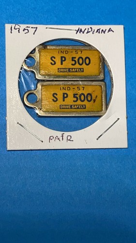 Vintage 1957 INDIANA DAV Tag PAIR (SP 500) | eBay