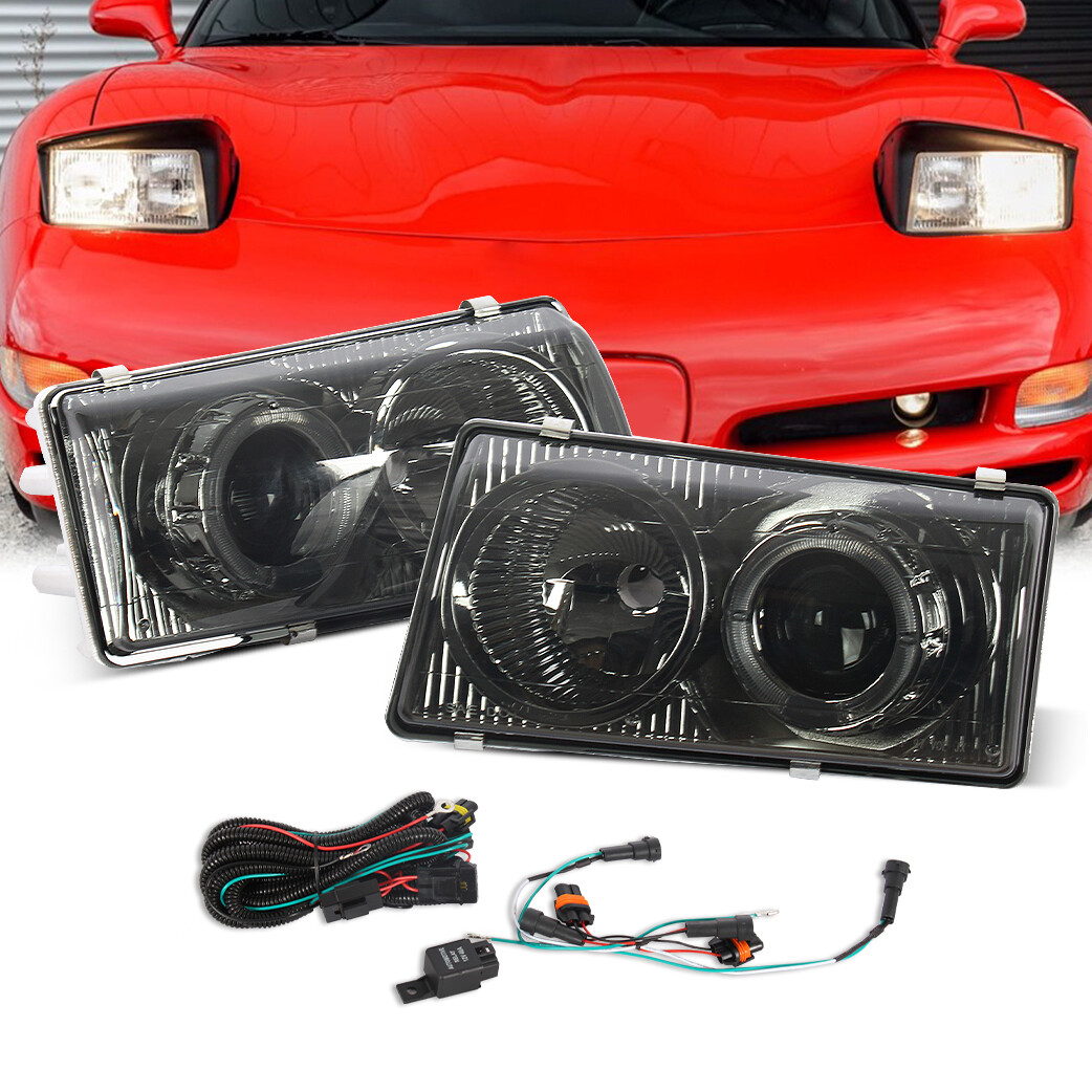 Projector Halo Rim Headlights Lamps Pair DRL Fit Chevrolet Corvette 97 ...