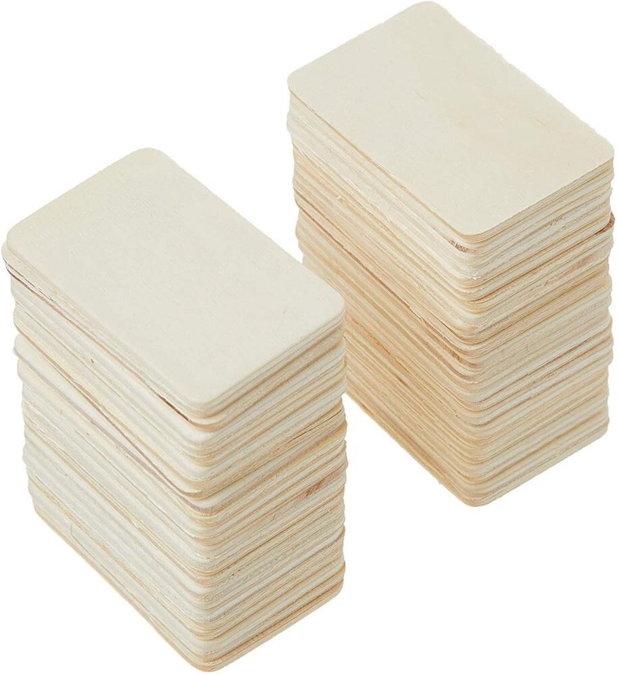 Bulk Pack of 350 Unfinished Wood Rectangles Shapes - 1-3/8" x 2-1/8" | eBay