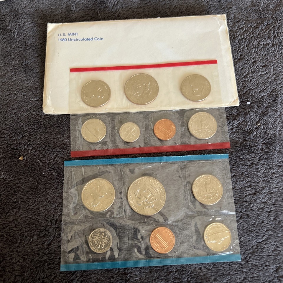 US Mint Set - 1980 - Uncirculated - PDS - OGP Envelope - 13 Coins ...
