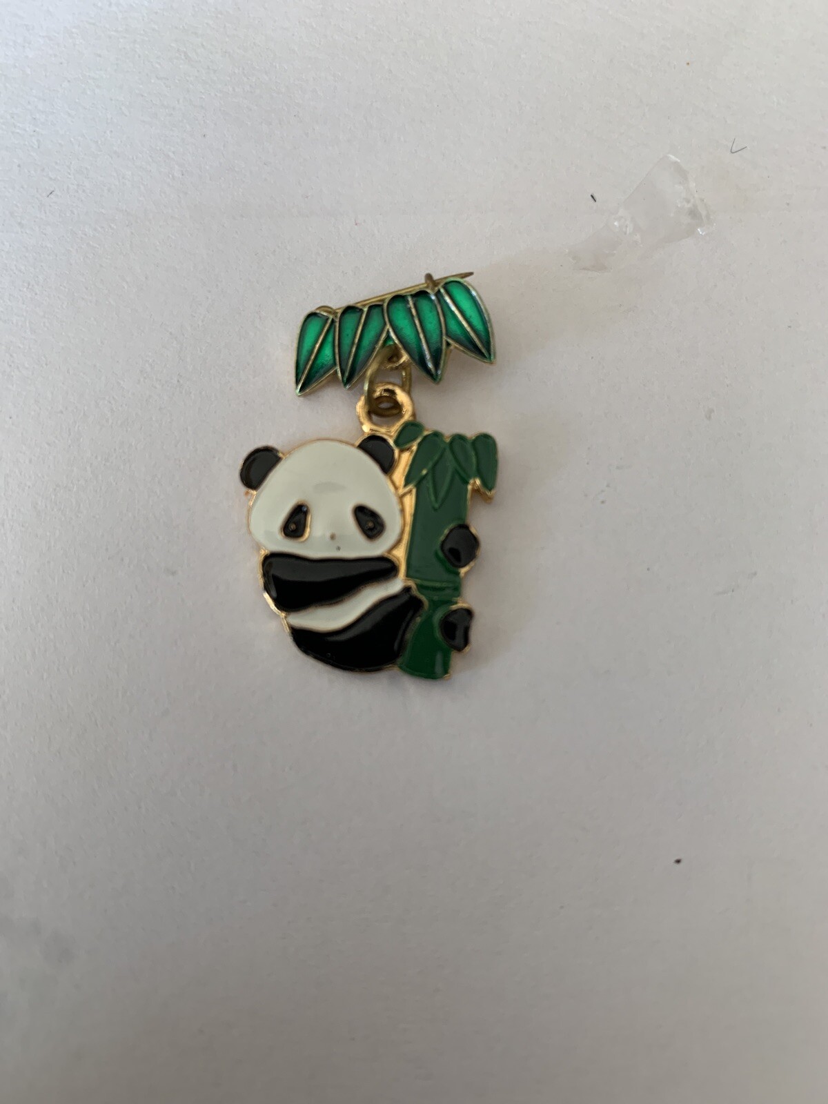 CWCA China Wildlife Conservation Association Enamel Panda on Bamboo ...