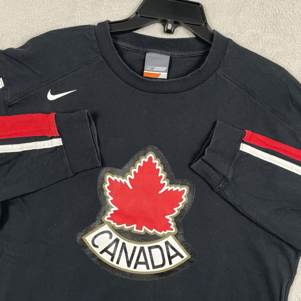 Nike Bauer Shirt Mens Medium Team Canada Hockey Center Swoosh Y2K Vintage IIHF | eBay