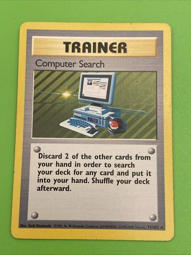LP Pokemon COMPUTER SEARCH Card BASE Set 71/102 Non-Holo Rare WOTC | eBay