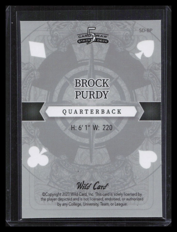 Wild Card 5 Card Draw Brock Purdy Stacked Deck King Of Hearts /5 | eBay