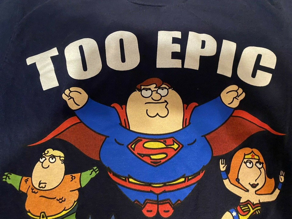 RETIRED STYLE FAMILY GUY SHIRT "Too Epic to Fail" TV Cast as ...