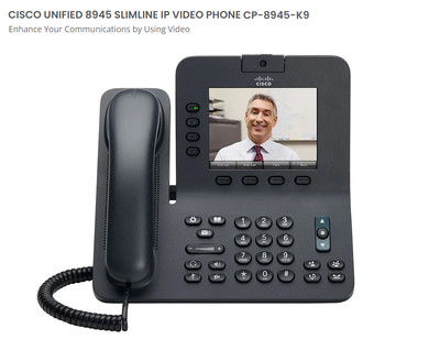BRAND NEW CISCO UNIFIED 8945 SLIMLINE IPVIDEO PHONE CP-8945-K9 RRP$298 ...