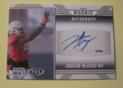 2020 Sage Hit Premier Draft Football Jordan McCray Rookie Gold ...
