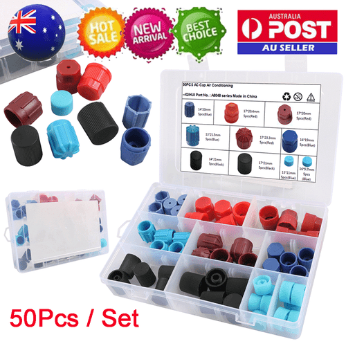50Pcs Car AC Valve Core Cap Set Dust Caps Auto Air Conditioning System ...