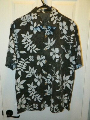 "TOMMY BAHAMA' Men's Sz M 100% Silk Copyrighted Print Camp Shirt in ...
