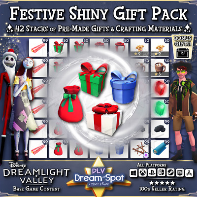 🌎 Disney Dreamlight Valley 💎42 Stacks of Festive Shiny Gifts 💎+Extra ...