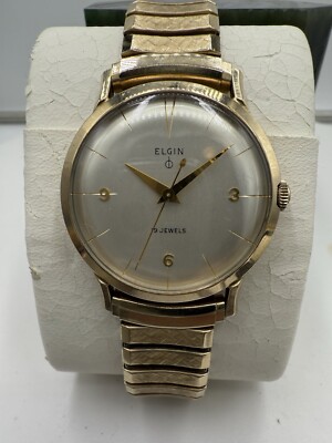 Vintage 1950s Elgin Durabalance Watch 19J Durapower Waterproof 10k RGP ...