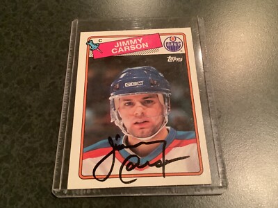Jimmy Carson Red Wings Kings Oilers autograph auto 1988-89 Topps Card ...