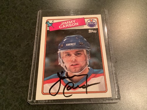Jimmy Carson Red Wings Kings Oilers autograph auto 1988-89 Topps Card ...