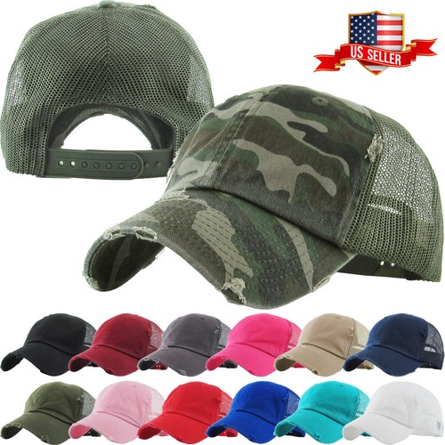 Vintage Distressed Mesh Back Dad Hat Baseball Cap Unconstructed | eBay