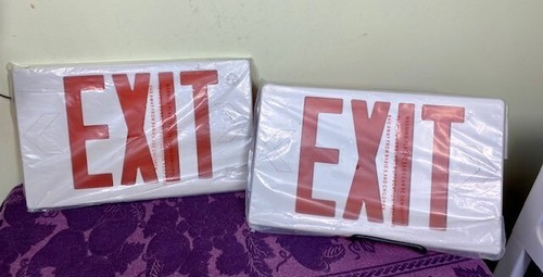 Two Exit Sign Cover Red Color Panel Only 12 x 7 3/8" EXIT Sign | eBay