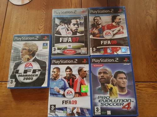 5 jeux PS2 FIFA 07 08 09 PRO EVOLUTION SOCCER 4 LFP MANAGER 2008 | eBay
