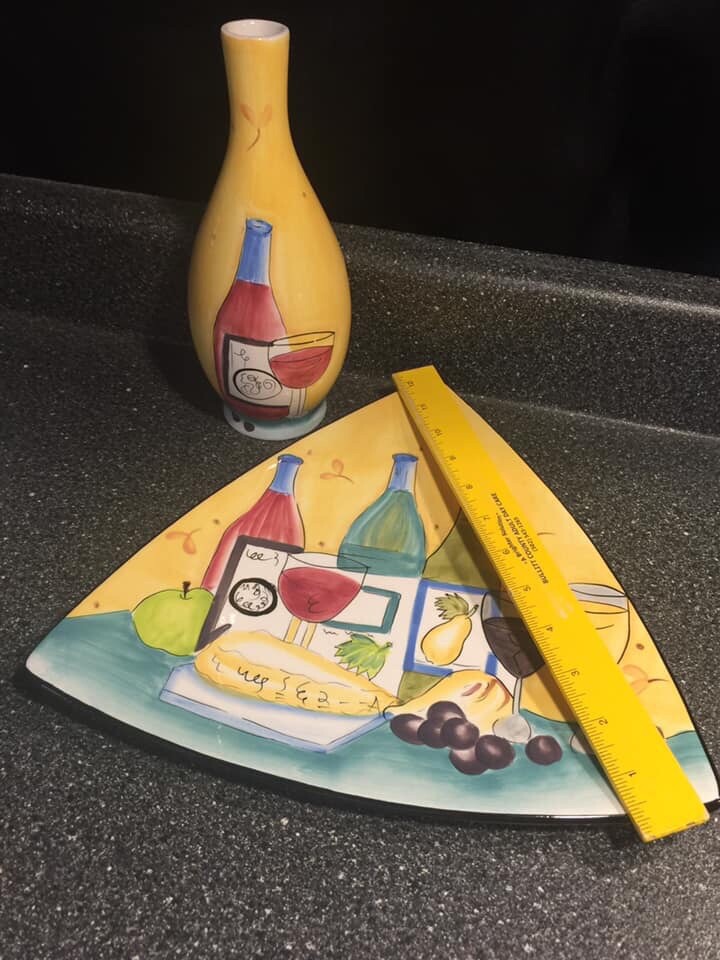 HausenWare Rare Wine Jug Pitcher & Triangle Cheese Plate ~ Mary-Jane ...