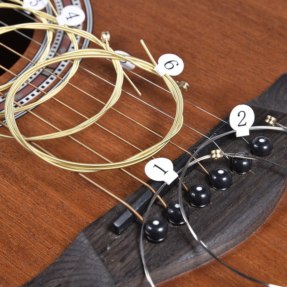 Folk Guitar Strings Wooden Guitar Strings Brass Hexagonal Steel Core ...
