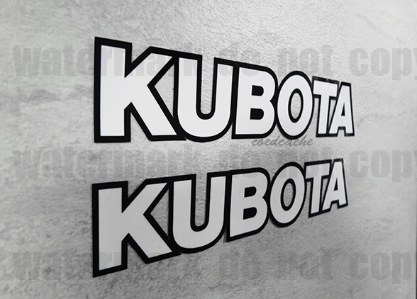 2x Kubota white decals stickers graphic tractor excavator loader RTV ...