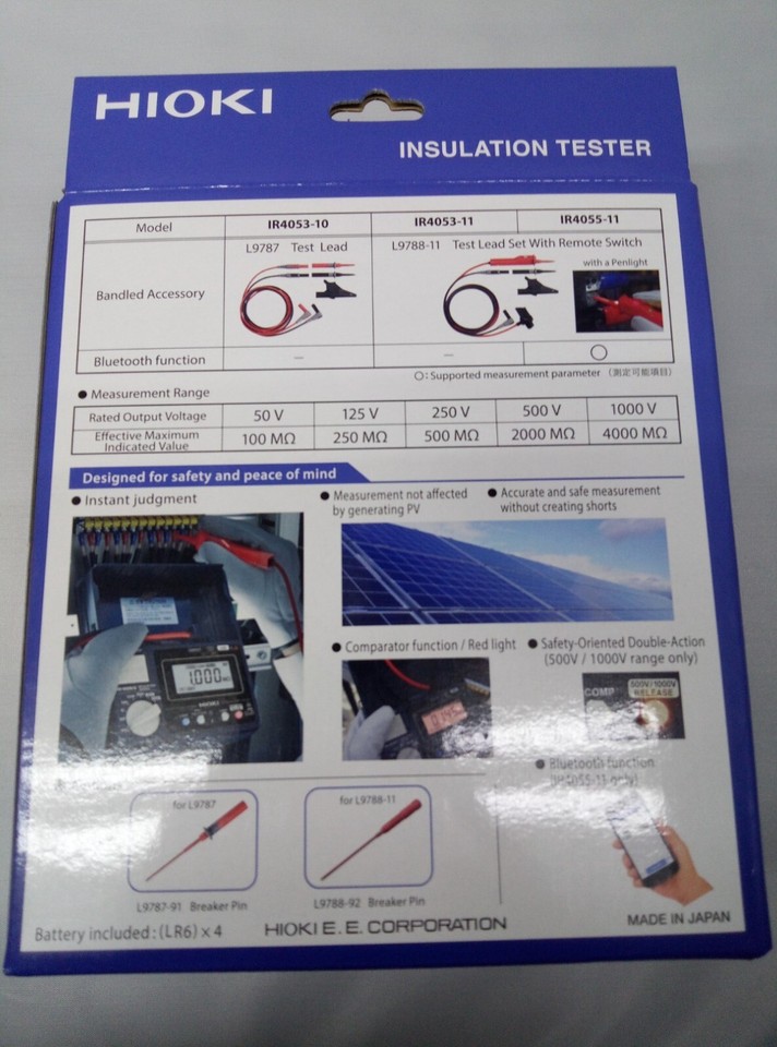 HIOKI IR4053-10 Insulation Resistance Tester for Photovoltaic System ...