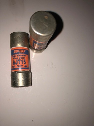 2 Used; Amp-Trap AJT15 Time-Delay Fuse; 15A; 600VAC | eBay