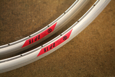 Vintage NOS NEW set (2) Rigida DP18 silver clincher rims rimset velgen ...