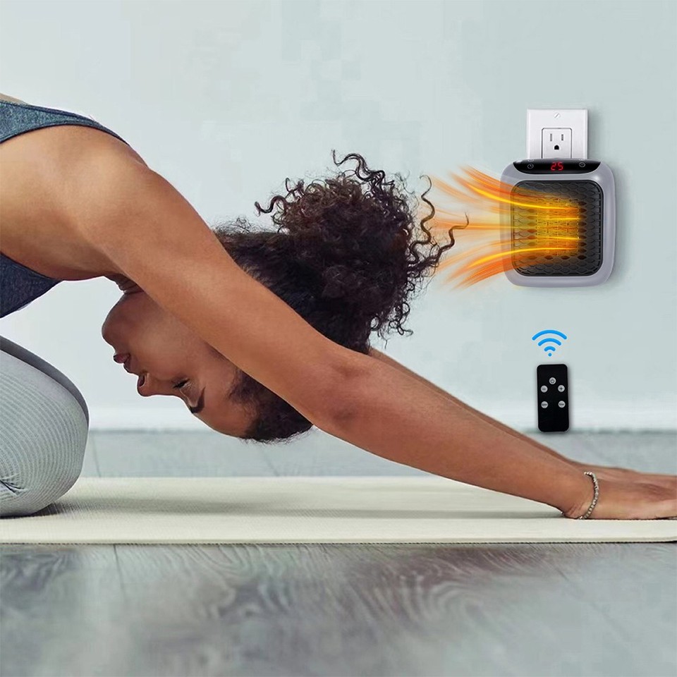 Electric Wall Heater Fan Plug In Ceramic Space Heater Timer Low Energy ...