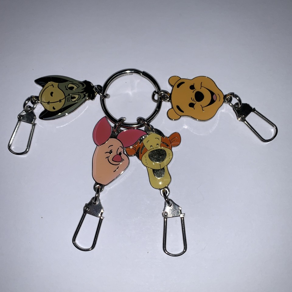 Winnie The Pooh Keychain For 4 Keys Enamel Disney Pooh Piglet Tigger ...
