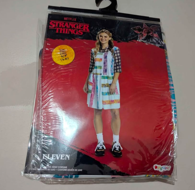 Stranger Things Women's Deluxe Eleven S4 Look Costume Size Small 4/6 ...