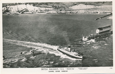 Shipping British Railways TSS INVICTA leaving Dover Aerial RP PPC | eBay