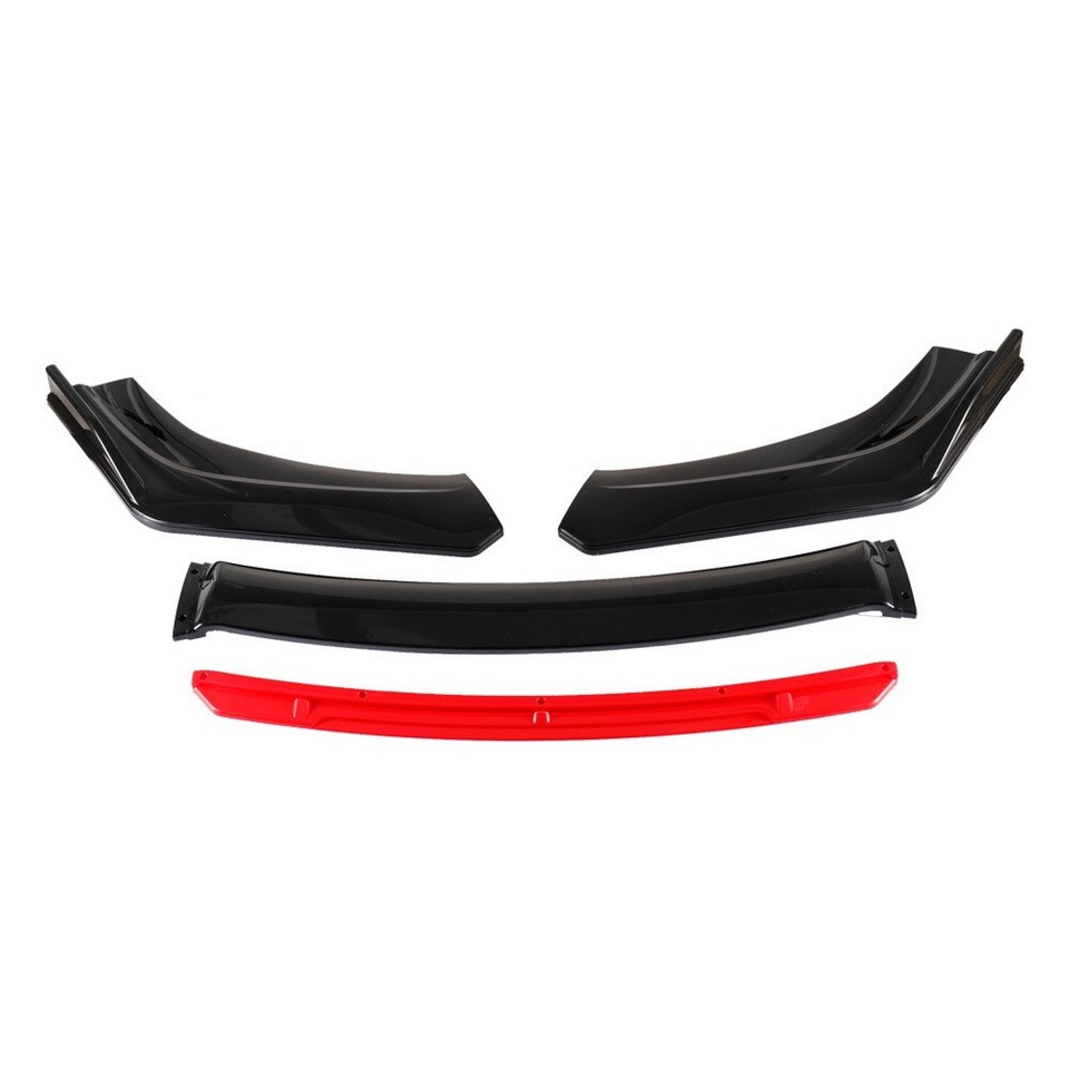 Universal Front Bumper Lip Spoiler Splitter Gloss Black Red For ...