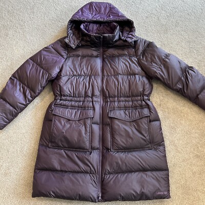 Lands’ End Deep Purple Down Coat Women’s Large 14-16 | eBay